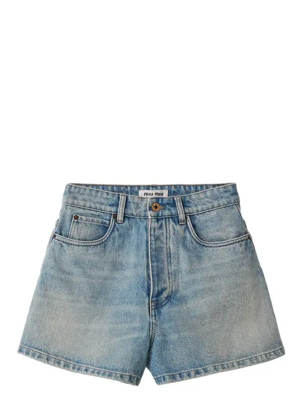 Miu Miu Denim Shorts - Light Blue