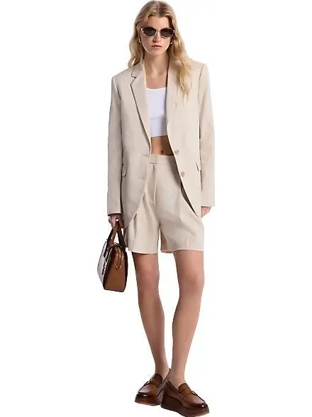 Michael Kors Linen And Cotton Twill Blazer - Natural