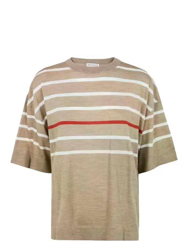 Brunello Cucinelli Wool T-shirt - Brown