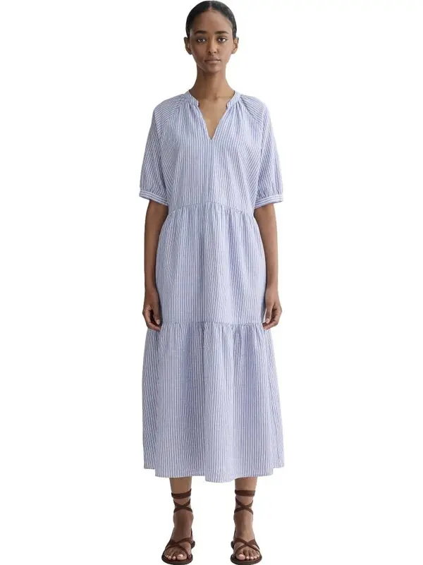 Everlane Farmers Market Maxi Dress - Mazarine Blue/optic White