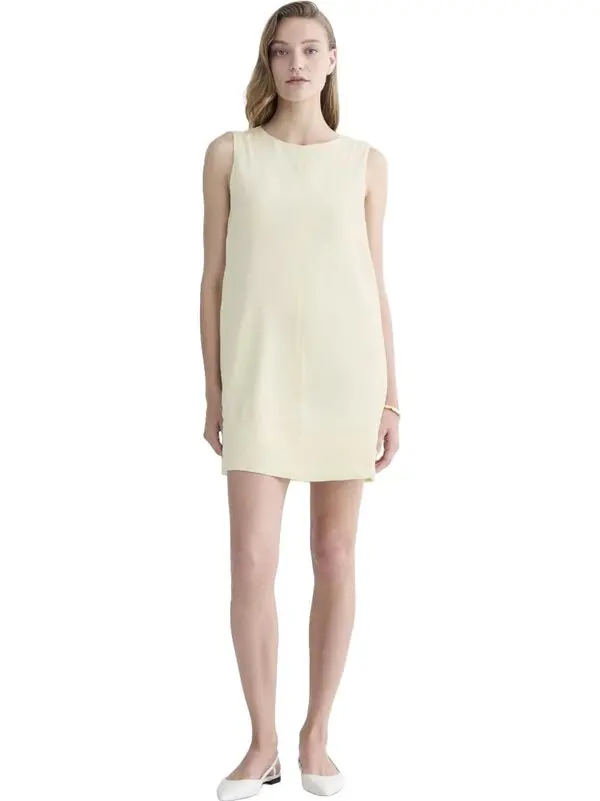 Everlane Shift Dress In Stretch Linen - Light Yellow