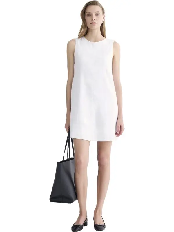 Everlane Shift Dress In Stretch Linen - White