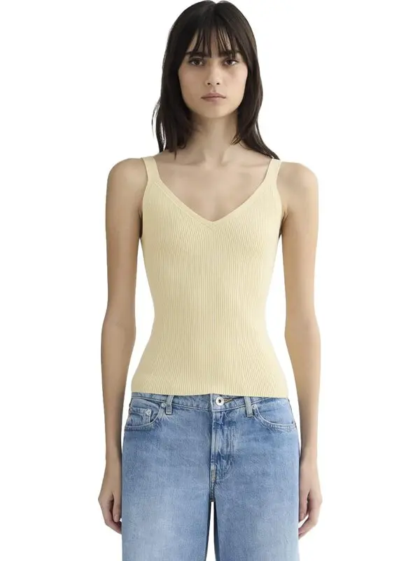 Everlane Fine Knit Cami Top - Banana Crepe