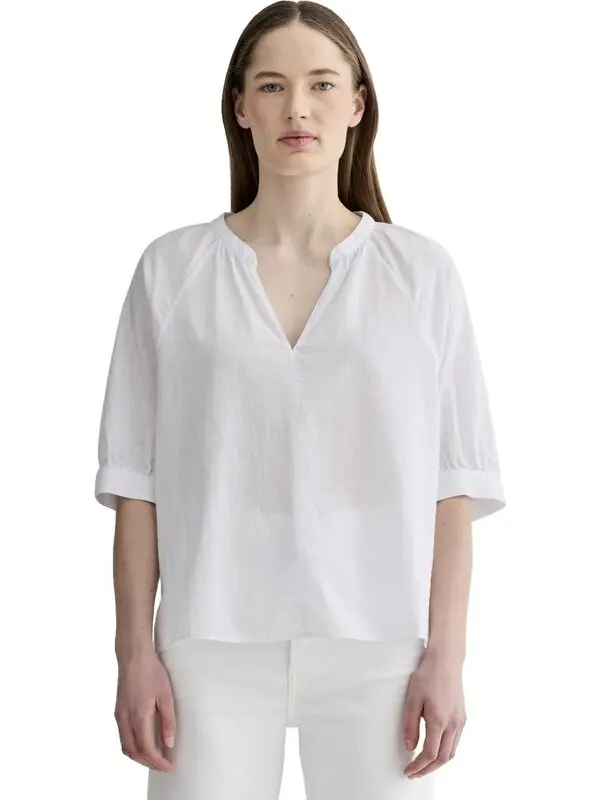 Everlane Gauze Gathered Top - White