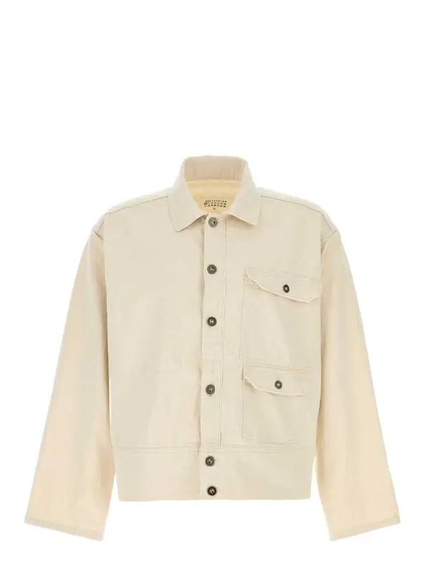 MAISON MARGIELA Mélange Denim Jacket - Beige O Tan
