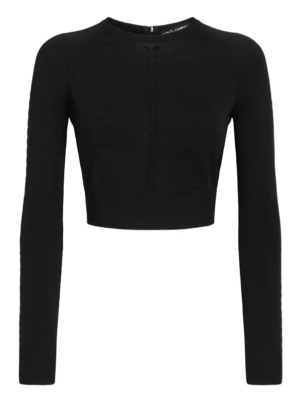 Dolce & Gabbana Cropped Viscose Sweater - Black
