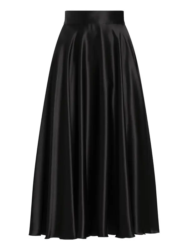 Dolce & Gabbana Silk Satin Circle Skirt - Black