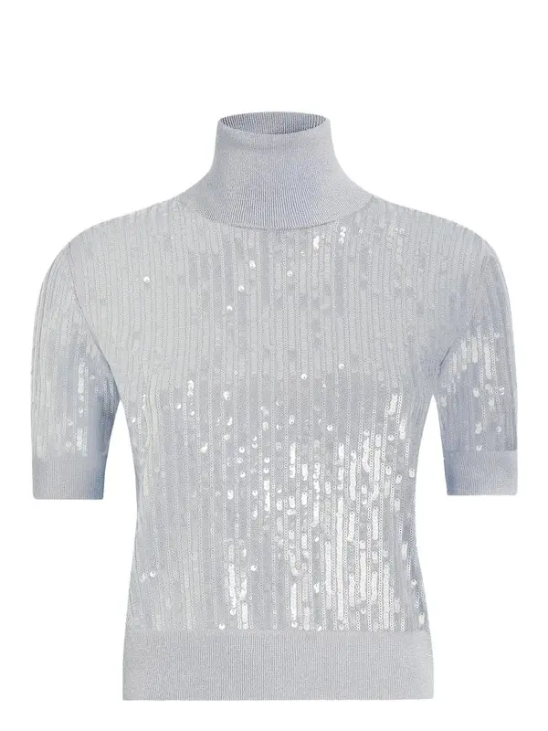 Dolce & Gabbana Sequin Embellished Turtleneck - Grey