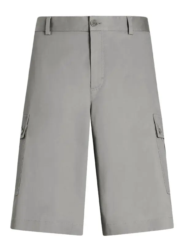 Dolce & Gabbana Cotton Gabardine Cargo Shorts - Grey