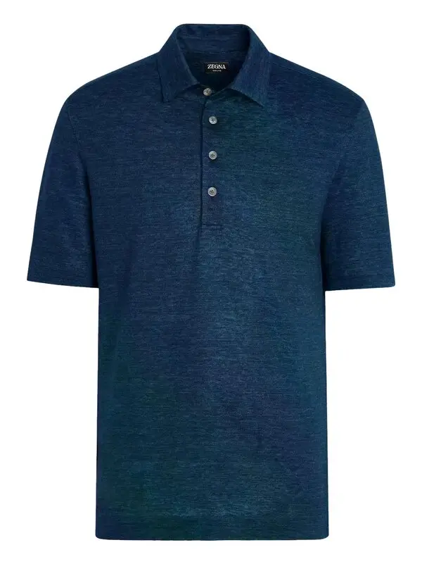 Zegna Oasi Lino Polo Shirt - Blue