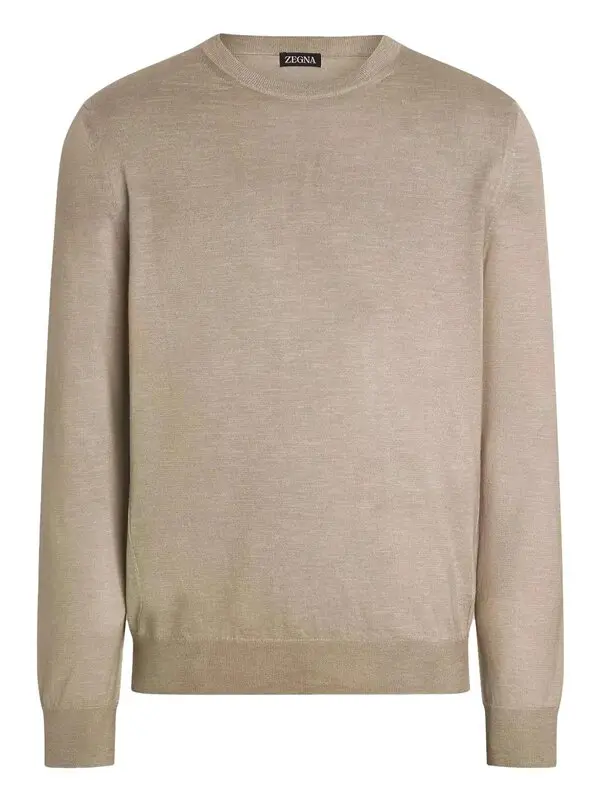 Zegna Mélange Crew-neck Sweater - Neutrals