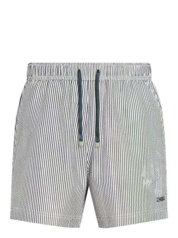 Zegna Striped Swim Shorts - White