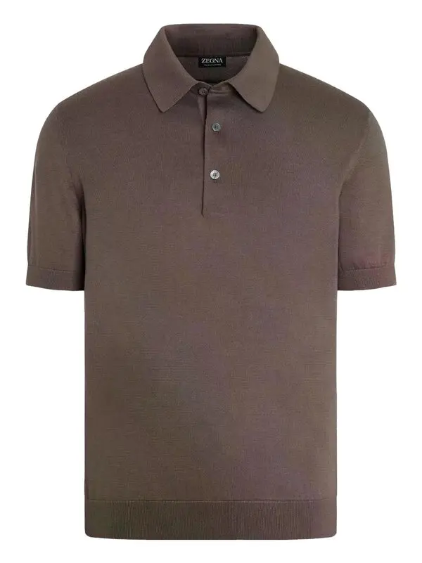 Zegna Cotton Polo Shirt - Brown