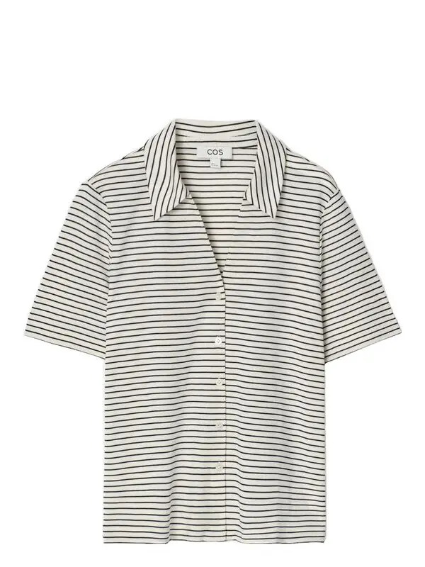 Cos Jersey Resort Shirt - White