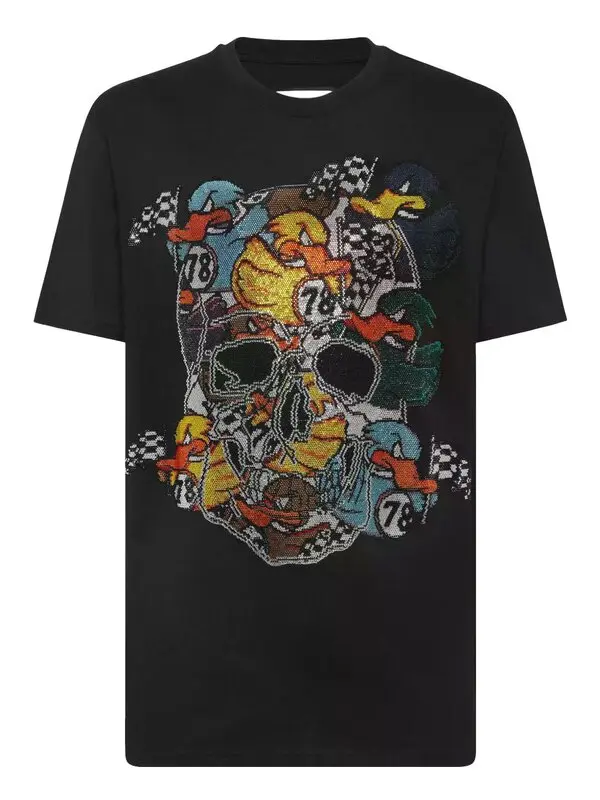Philipp Plein Beaded-skull T-shirt - Black