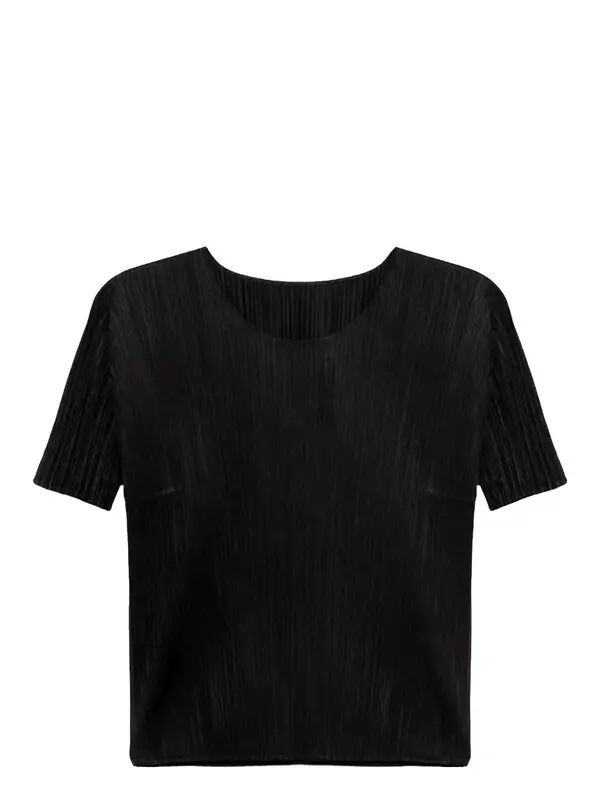 Issey Miyake Plissé-effect T-shirt - Black
