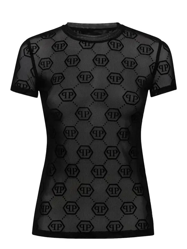 Philipp Plein Monogram Tulle T-shirt - Black