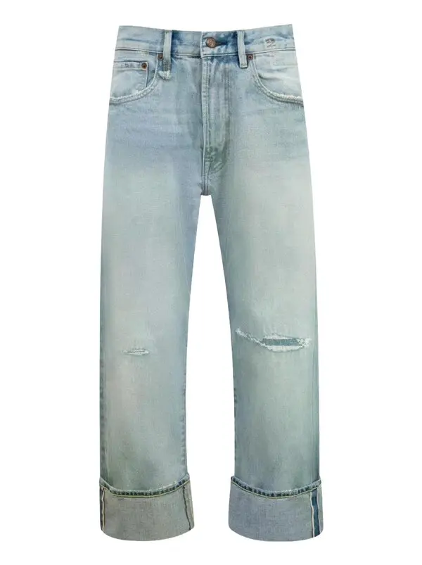 R13 Cuffed X-boyfriend Jeans - Blue