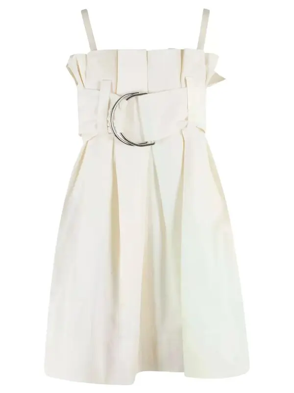 JW Anderson Belted Pleated Mini Dress - Neutrals