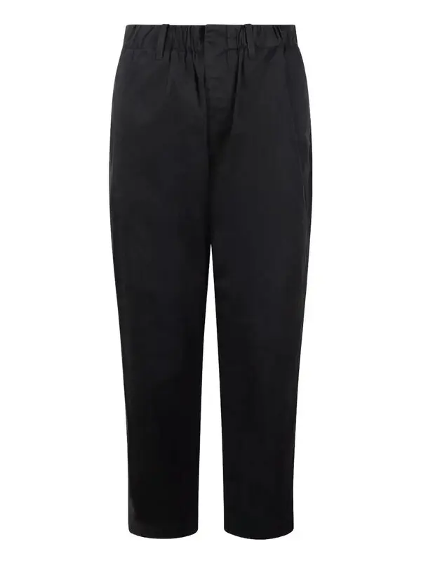 LOW BRAND Cotton Straight-leg Trousers - Black