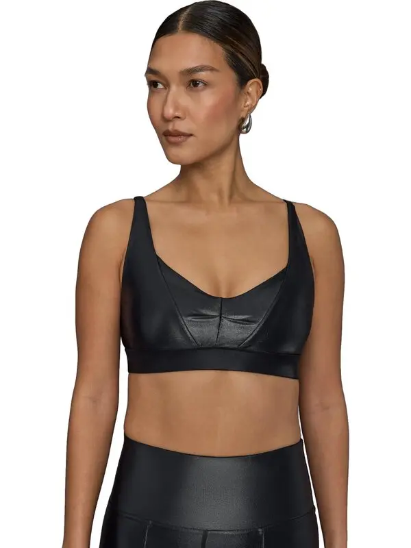Carbon38 Soft Sculpt Sports Bra In Takara Shine - Black