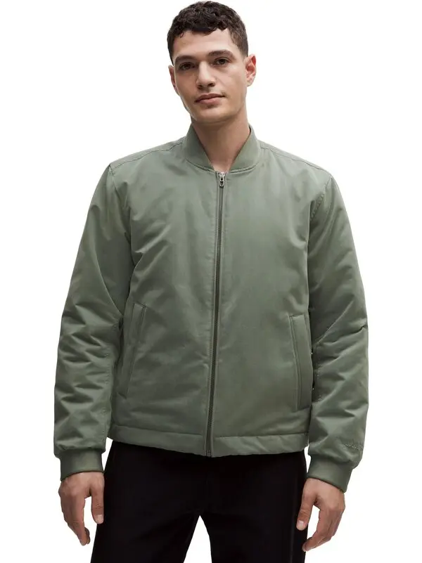 Lululemon Insulated Cotton-blend Bomber Jacket - Willow Leaf