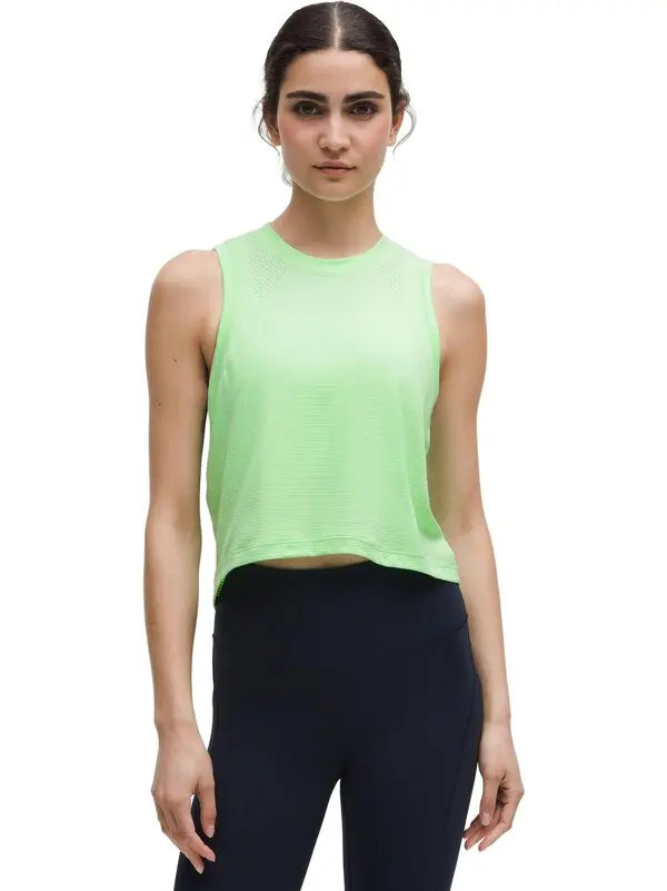 Lululemon Swiftly High-low Cropped Tank Top - Citra Lime/citra Lime