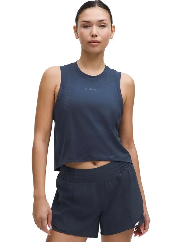 Lululemon Swiftly High-low Cropped Tank Top - Club Blue/club Blue