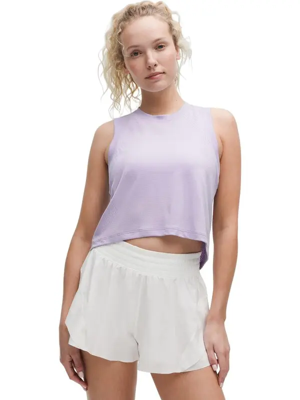Lululemon Swiftly High-low Cropped Tank Top - Lavender Frost/lavender Frost