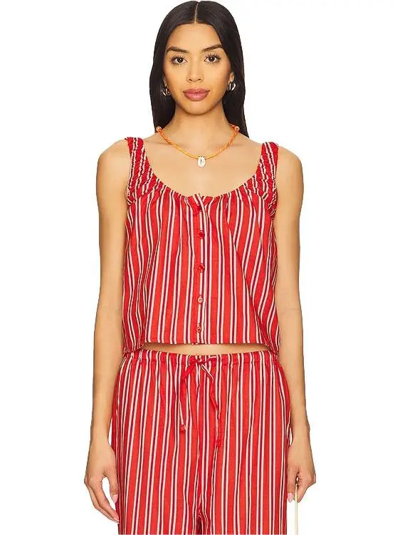 WeWoreWhat Scoop Neck Cami - Vibrant Red Multi