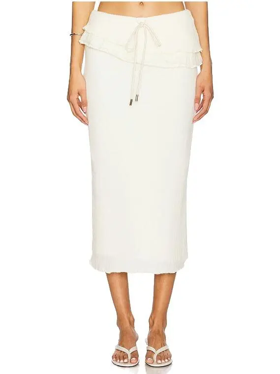 ZEMETA Knit Long Skirt - Ivory