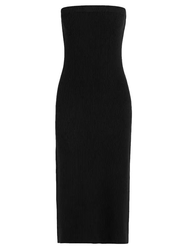 BY MALENE BIRGER Akari Strapless Ribbed Midi Dress - Black