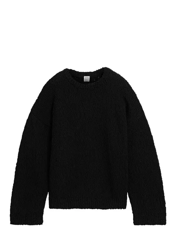 TOTEME Cotton Bouclé-knit Sweater - Black