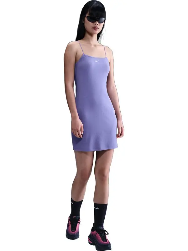 Nike Sportswear Chill Knit Tight Mini-rib Cami Dress - Purple