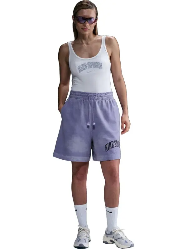 Nike Sportswear Phoenix Fleece High-waisted French Terry Shorts - Purple