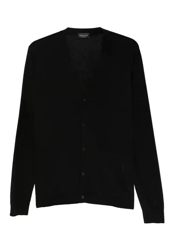 ROBERTO COLLINA Fine-knit Cardigan - Black