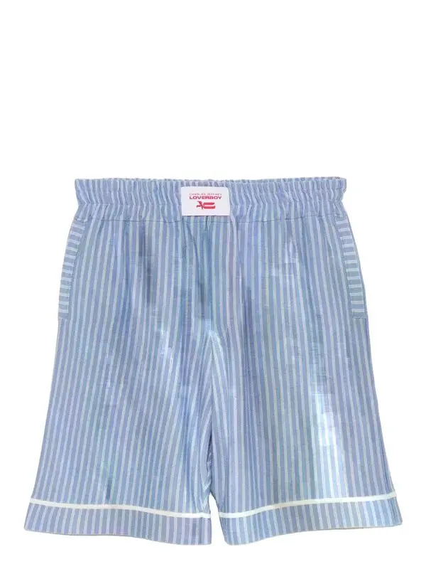 CHARLES JEFFREY Striped Shorts - Blue
