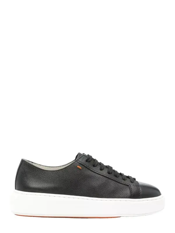 Santoni Leather Sneakers - Black