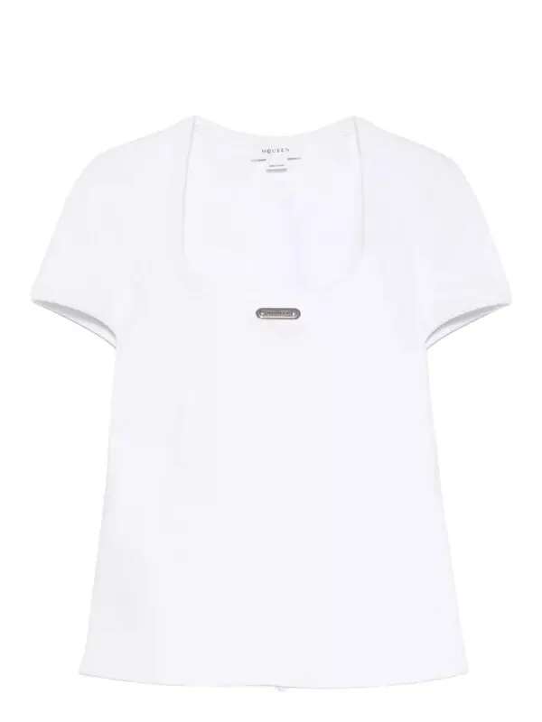 Alexander McQueen Logo-plaque T-shirt - White