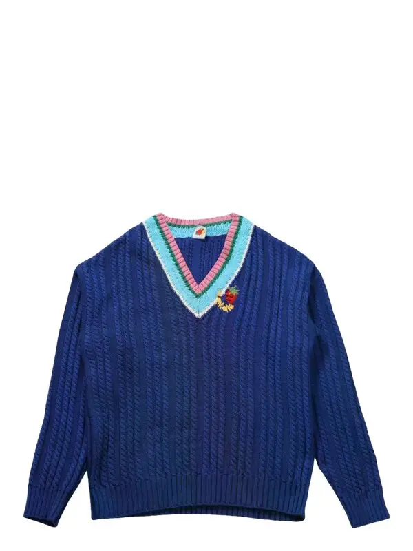 SKY HIGH FARM WORKWEAR Cable-knit Jumper - Blue
