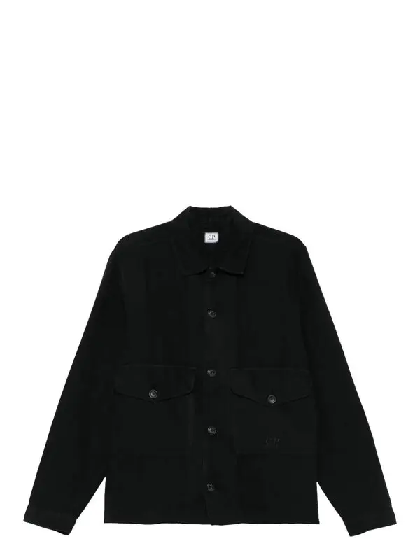 C.P. COMPANY Logo-embroidered Shirt - Black