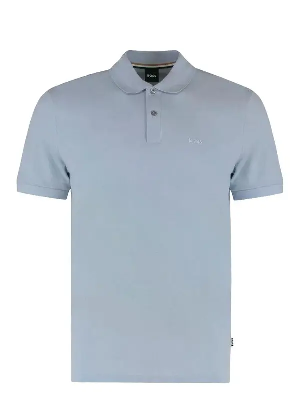 BOSS Textured Polo Shirt - Blue