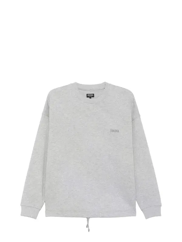 Zegna Logo-embroidered Sweatshirt - Grey