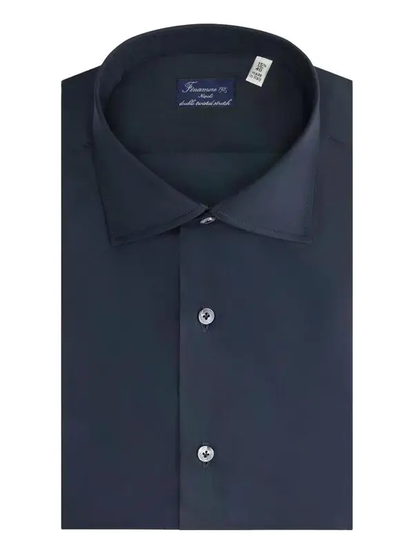 FINAMORE 1925 Classic-collar Button-up Shirt - Blue