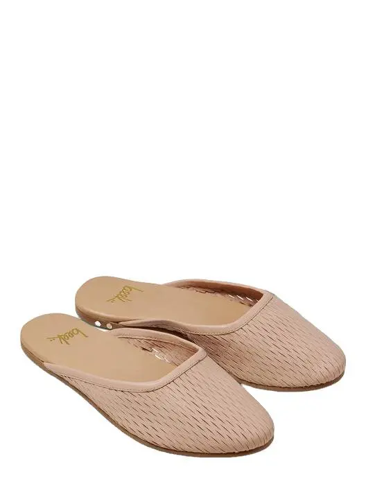 Beek Phoebe Perf Leather Ballet Mules - Natural