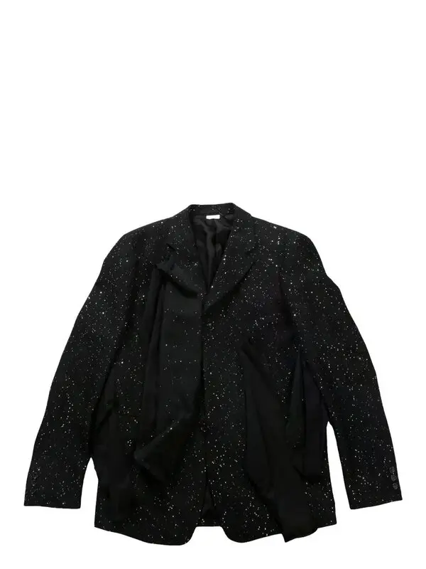 Comme Des Garçons Ruffle-detailing Blazer - Black