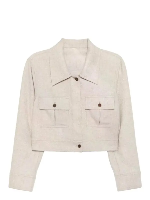 N.peal Cashmere Cropped Jacket - Neutrals