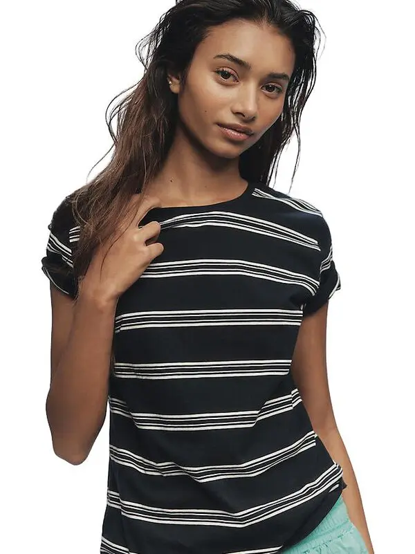 Kule The Modern Short-sleeve Tee - Navy/white Stripe
