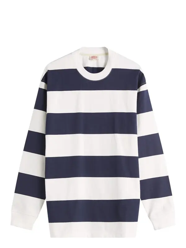 Armor Lux Wide Stripe Long Sleeve T-shirt - Milk/marine Deep