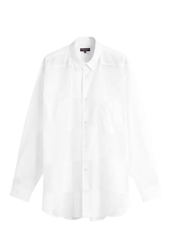 Comme Des Garçons Patchwork Button Down Shirt - White